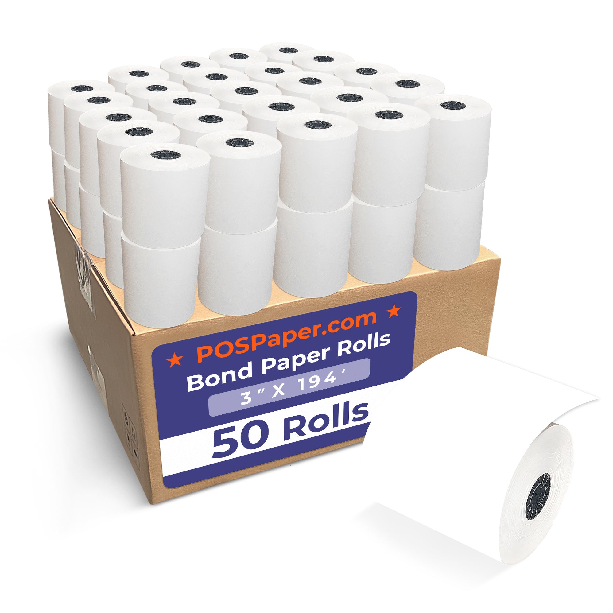 1-Ply Bond Paper Rolls available in different colors