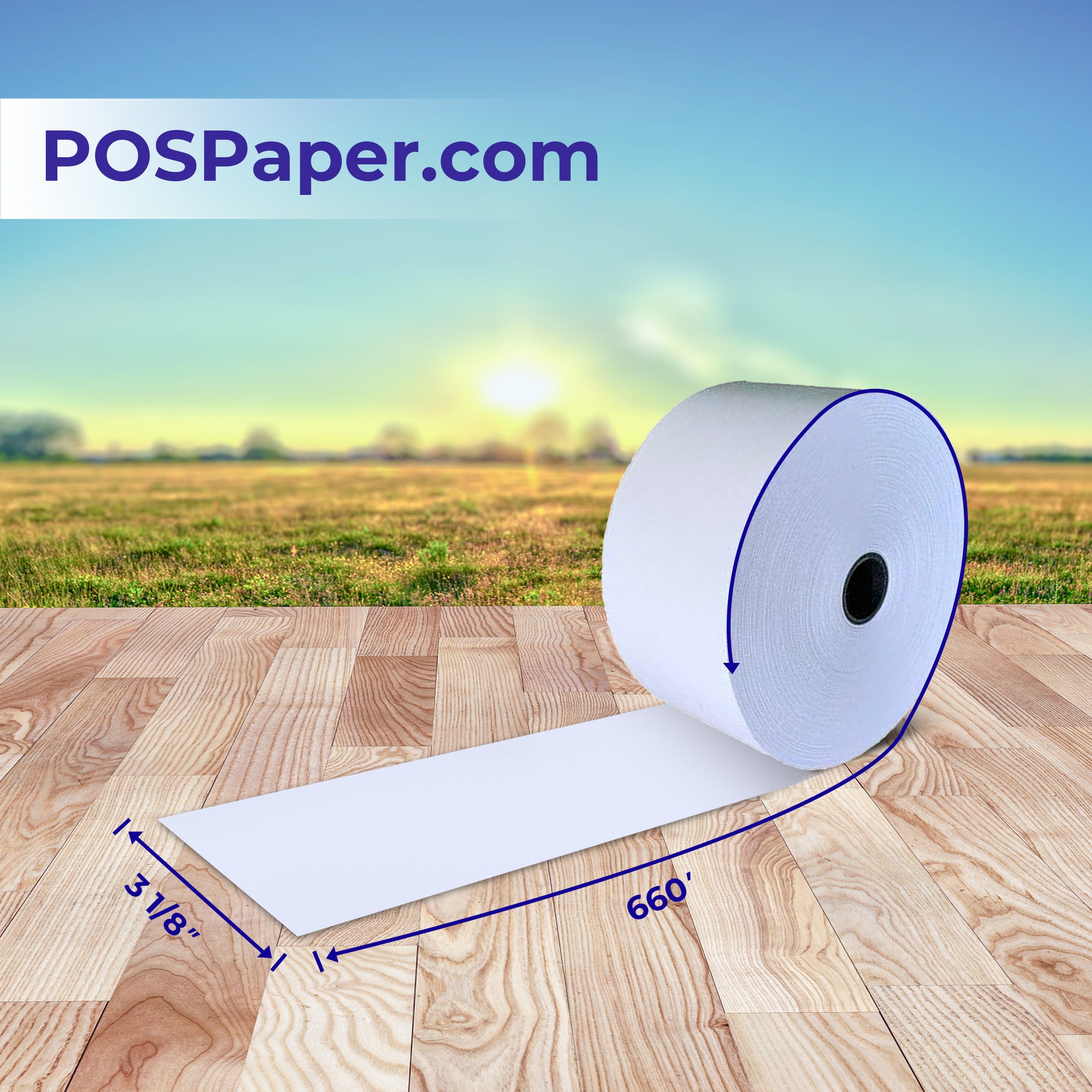 3 1/8" x 660' Heavy Thermal Paper Rolls (8 Rolls/Case)