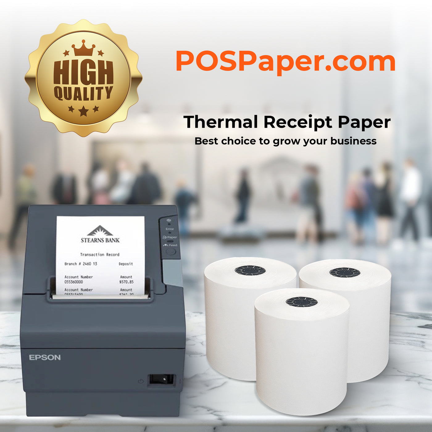 3-1/8 x 220' Thermal Paper | Premium Products | POSPaper.com
