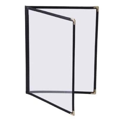 Clear Cafe Menu Covers - 2 Panel/4 View - 14" x 8 1/2"
