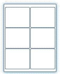 4" x 3.33" Laser/Inkjet Label - White, 6Up (100 Sheets)