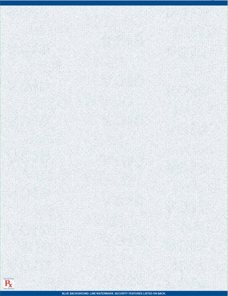 8 1/2" x 11" Laser Rx Printer Paper - Blue - No Perf