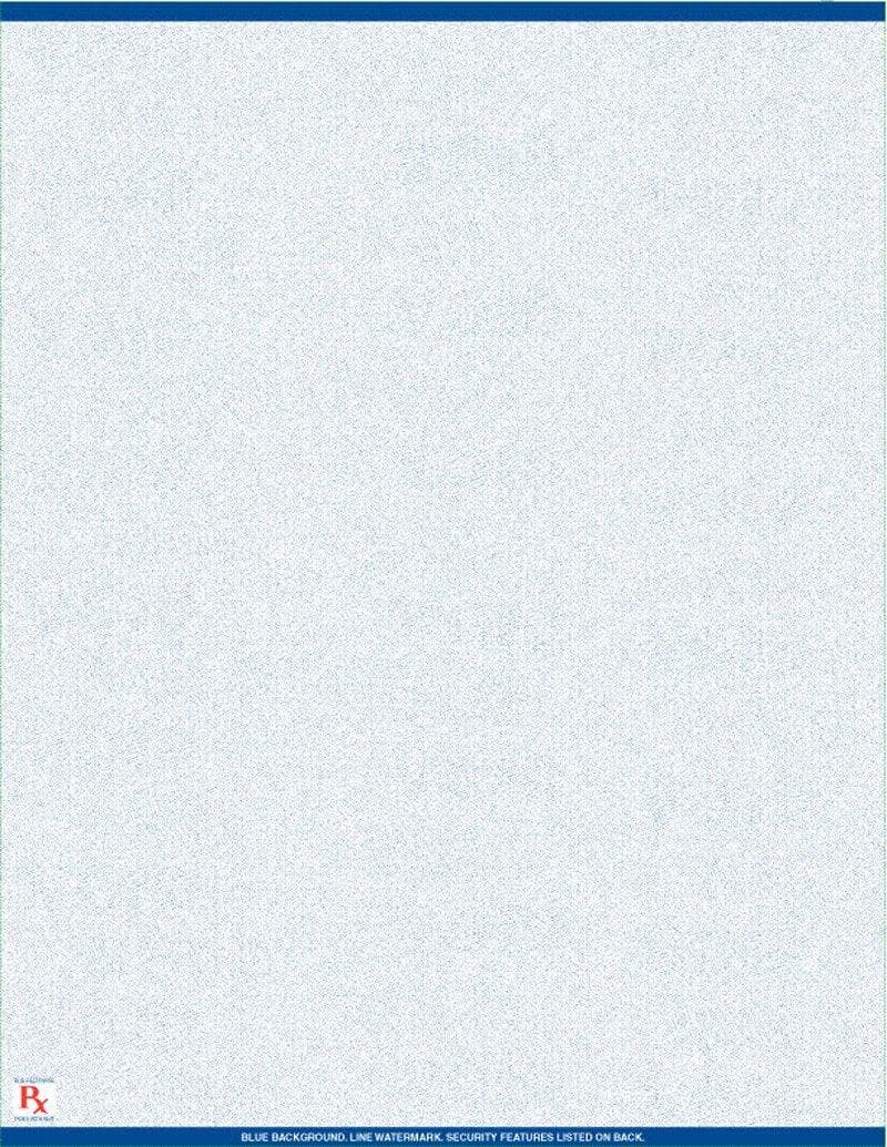 8 1/2" x 11" Laser Rx Printer Paper - Blue - No Perf, custom