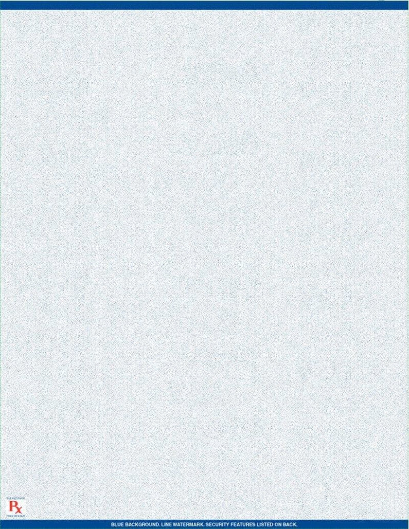 8 1/2" x 11" Laser Rx Printer Paper - Blue - No Perf, custom