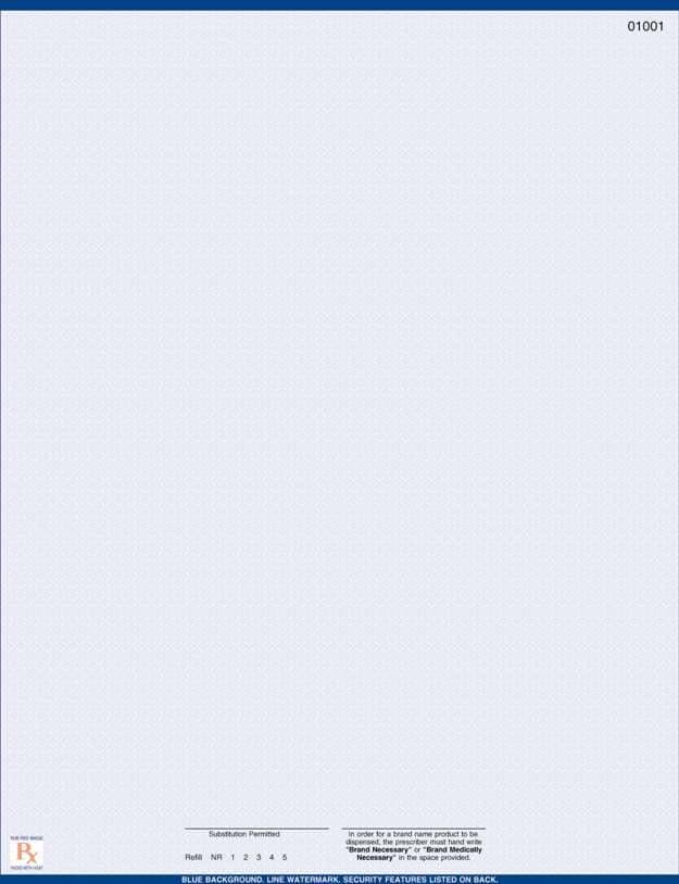 Delaware Laser Rx Paper - Blue, 1Up, 8 1/2" x 11"