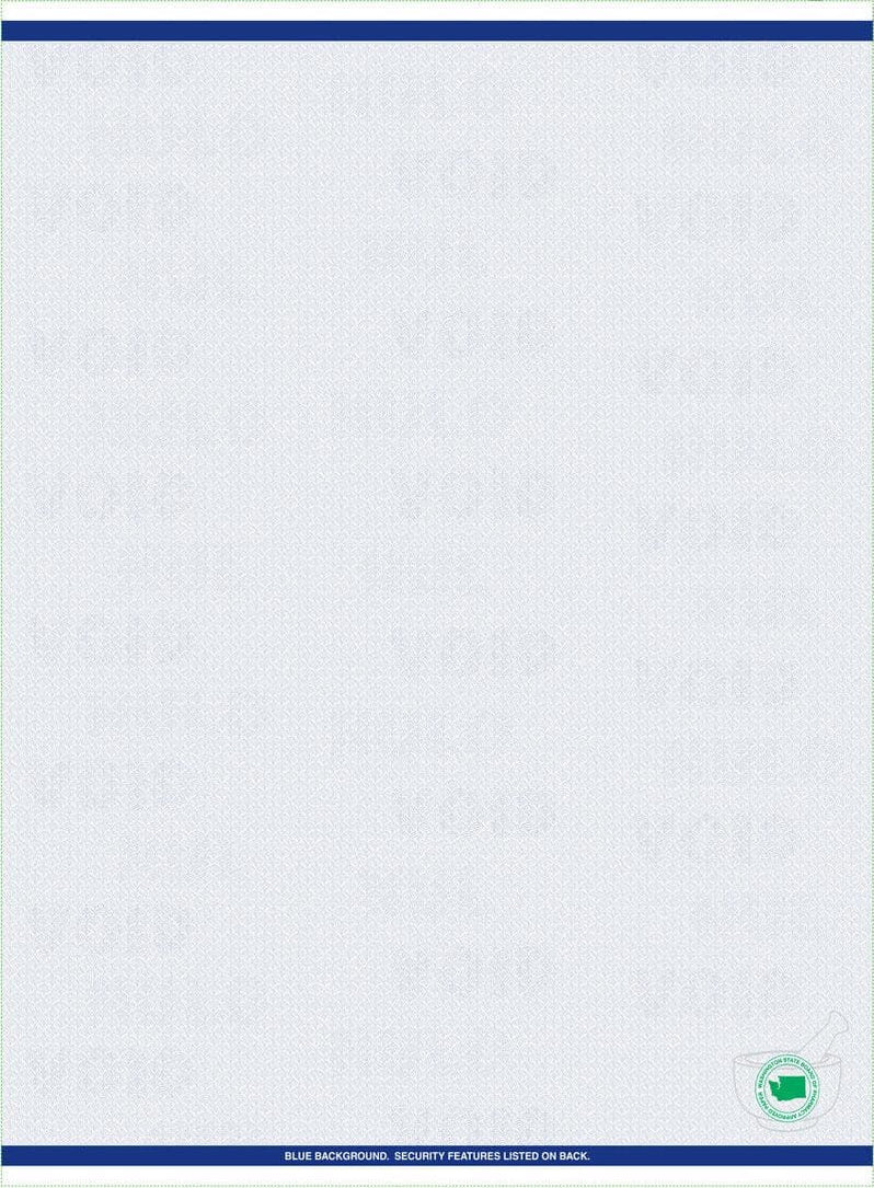 Washington Laser Rx Paper - Blue, 1Up, 8 1/2" x 11"