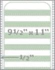 9 1/2" x 11" 1-Ply Computer Paper 1/2" Green Bar 20#
