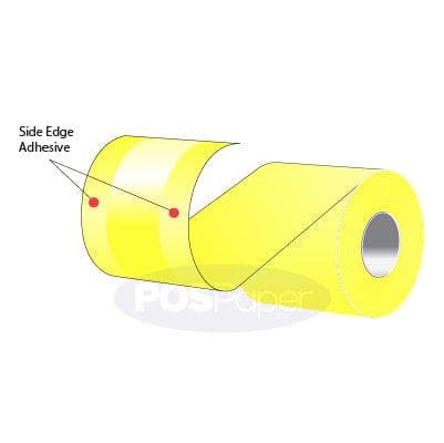 3.125"x 160' Sticky Thermal Paper - Yellow 15#, Side Adh