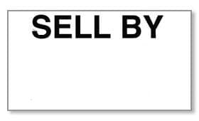Garvey D 2212 - White/Black "Sell By" Labels (220,500)