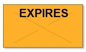 Garvey GX2212 - "Expires" Pricing Labels, Orange/Black