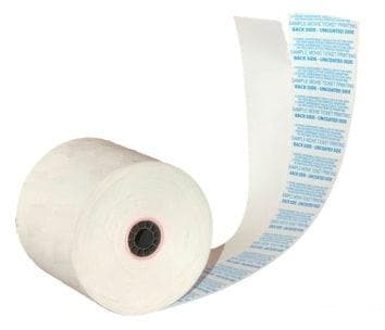 3 1/8" x 230' (80mm) 1-Color Printed Movie Ticket Rolls