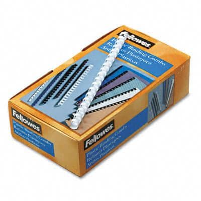 White Plastic Comb Bindings/Spines, 1/2" Diameter