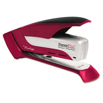 Spring Powered Stapler, 25-Sheet Capacity, Red/Silver