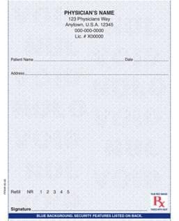 Blue Rx Prescription Pad - Vertical 1-Part (4 Pads)