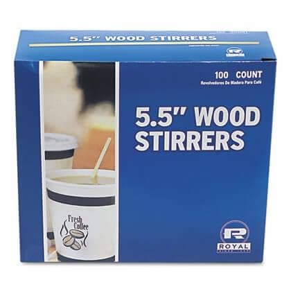 Royal Wood Coffee Stirrers, 5.5" Long, Birch (1000/Box)